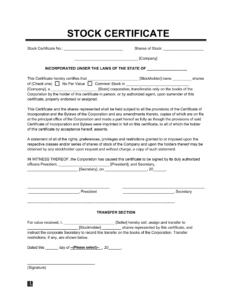 Free Stock Certificate Template | PDF & Word